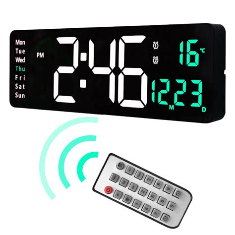 Large Digital Wall Clock Temperature Date Electronic Clock Digital Wall
