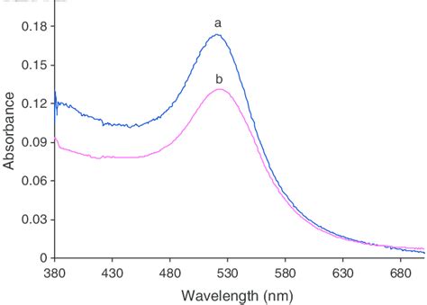 Uv Vis Spectra Of A Unmodified Dispersed Gold Nanoparticles In
