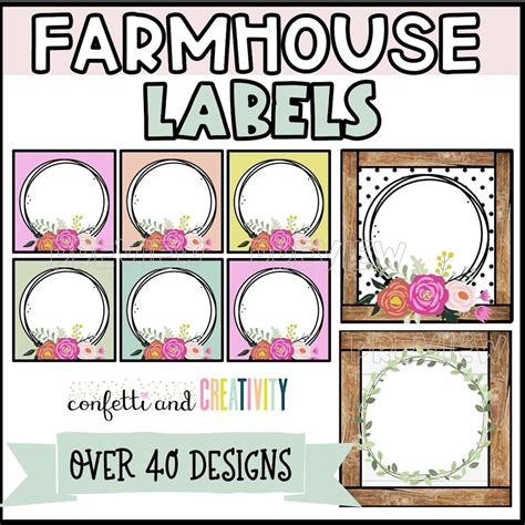Editable Classroom Labels Floral Farmhouse Classroom Labels