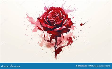 Vibrant Red Rose Illustration Capturing Assertiveness And Passion On A Clean White Background