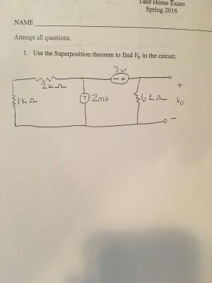 Solved Use The Superposition Theorem To Find V In The Chegg