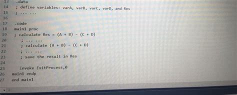 Solved Do It In Assembly Language Data Define Variables