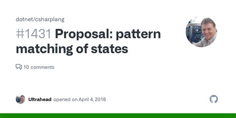 Proposal Pattern Matching Of States Issue Dotnet Csharplang GitHub