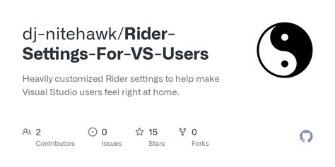 GitHub Dj Nitehawk Rider Settings For VS Users Heavily Customized Rider Settings To Help Make
