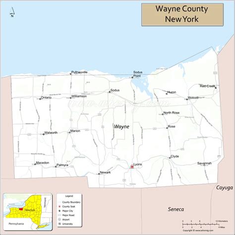 Map Of Wayne County New York Where Is Located Cities Population