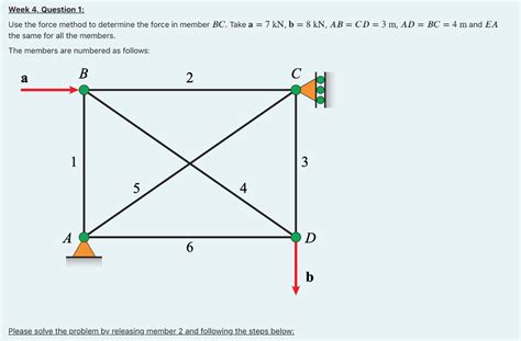 Solved Week 4 Question 1 Use The Force Method To Determine