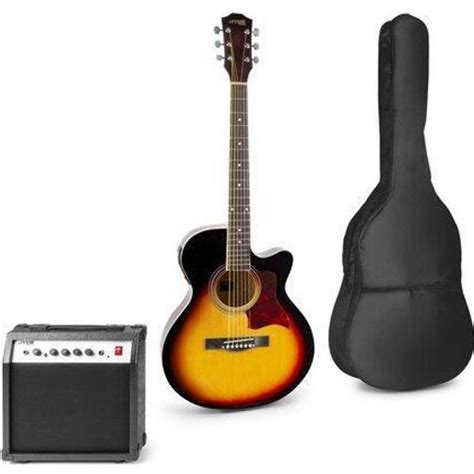 Max Showkit Elektrisk Akustisk Gitarr Pack Sunburst El Akustisk Gitarr