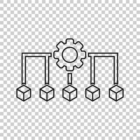premium vector api technology icon in flat style algorithm vector