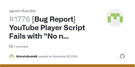 Bug Report Youtube Player Script Fails With No N Function Match