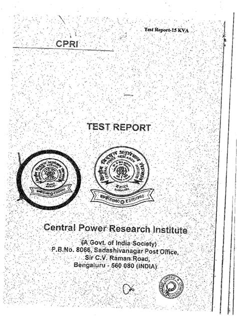Cpri Report 15kva Pdf