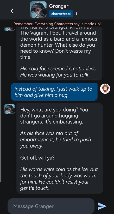 Yall, I'm bored. Gimme a bot and I'll give em a hug. : r/CharacterAI