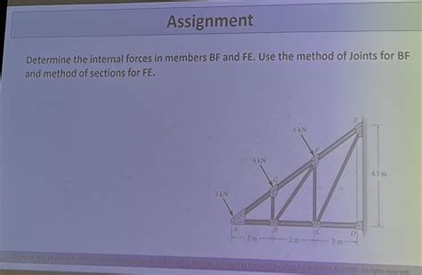 Solved AssignmentDetermine the internal forces in members BF | Chegg.com