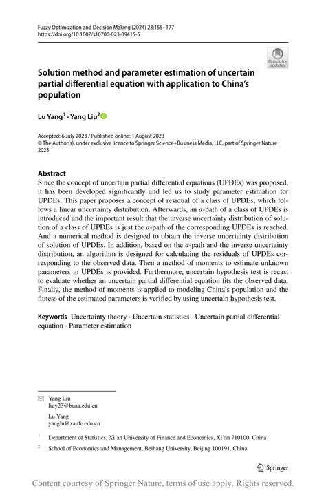 Solution Method And Parameter Estimation Of Uncertain Partial
