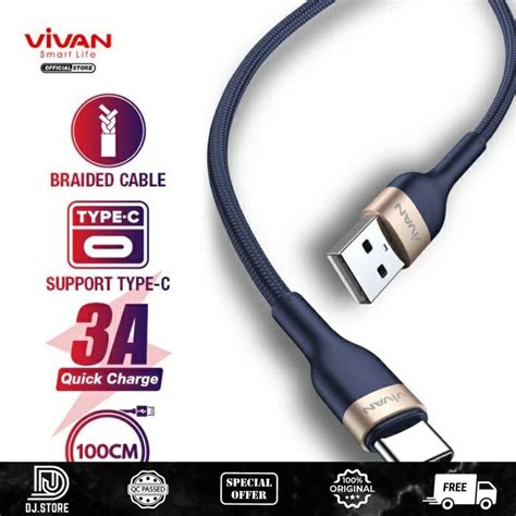 Jual Kabel Type C Vivan Vxc100 3a Data Cable Usb Type C Quick Fast