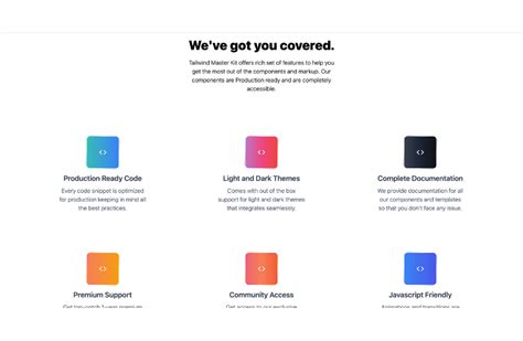 Features Tailwind Master Kit