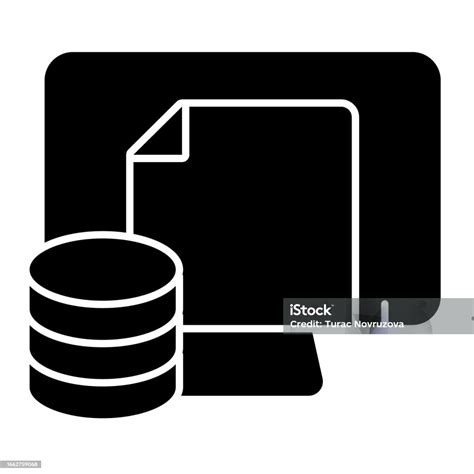 컴퓨터 파일 저장 솔리드 아이콘입니다 Pc 벡터 그림에 종이 아카이브는 흰색으로 분리되어 있습니다 응용 프로그램을 위해 설계된 모니터 글리프 스타일에 대한 문서 Eps 10