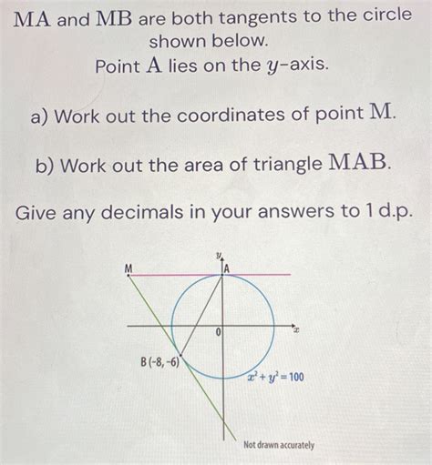 Solved Ma And Mb Are Both Tangents To The Circle Shown Below Point A
