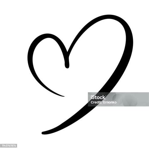 손으로 그린 심장 사랑 기호입니다 낭만적 인 서 예 벡터 일러스트입니다 콘셉트 N 아이콘 티셔츠 인사말 카드 포스터 결혼식에 대 한 기호입니다 발렌타인 데이의 디자인 플랫