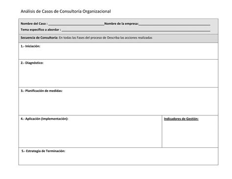 Formato Análisis De Casos De Consultoría Ppt