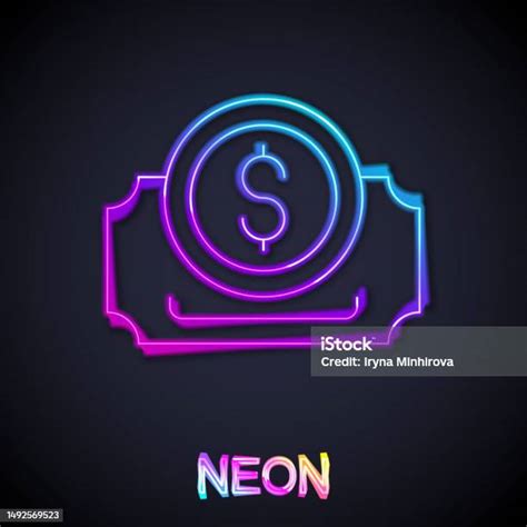 검은 색 배경에 고립 된 빛나는 네온 라인 시네마 티켓 아이콘 벡터 가격에 대한 스톡 벡터 아트 및 기타 이미지 가격 개념 건네주기 Istock