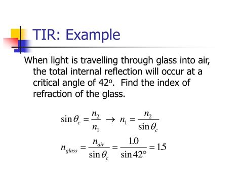 Ppt Refraction Phenomena Including Total Internal Reflection Powerpoint Presentation Id 7066559
