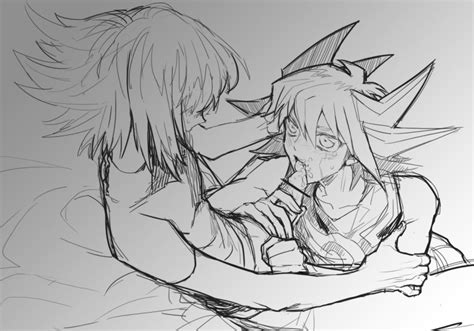 Rule 34 2boys Fellatio Jaden Yuki Lying Male Male Focus Monochrome