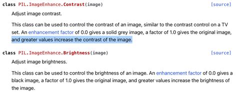 Imageenhance Docs Please Indicate All Limits For Brightness And