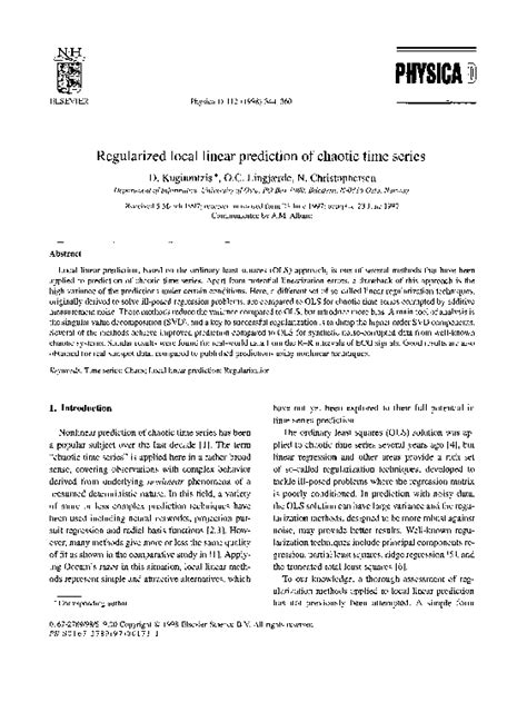 Regularized Local Linear Prediction Of Chaotic Time Series