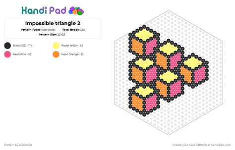 Impossible Triangle 2 Fuse Bead Pattern Kandi Pad Kandi Patterns