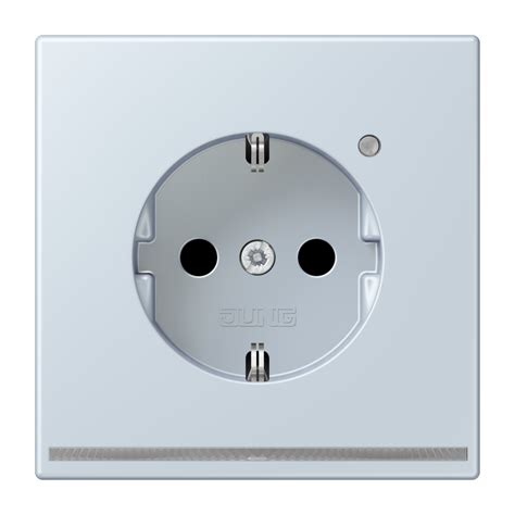 Schuko® Socket With Led Floor Pilot Light Safety Duroplastic Lacquered Outremer Pale Lc