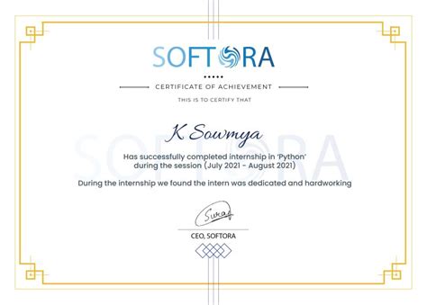 Sowmya K On Linkedin Python Internship