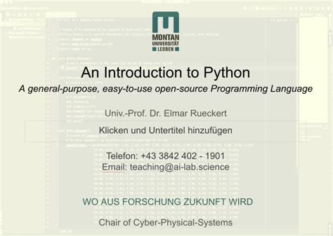 Introduction To Python Chair Of Cyber Physical Systems