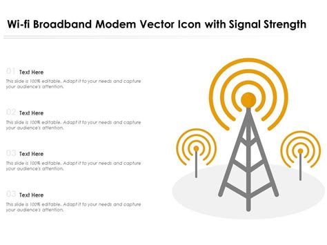 wi fi broadband modem vector icon with signal strength ppt powerpoint