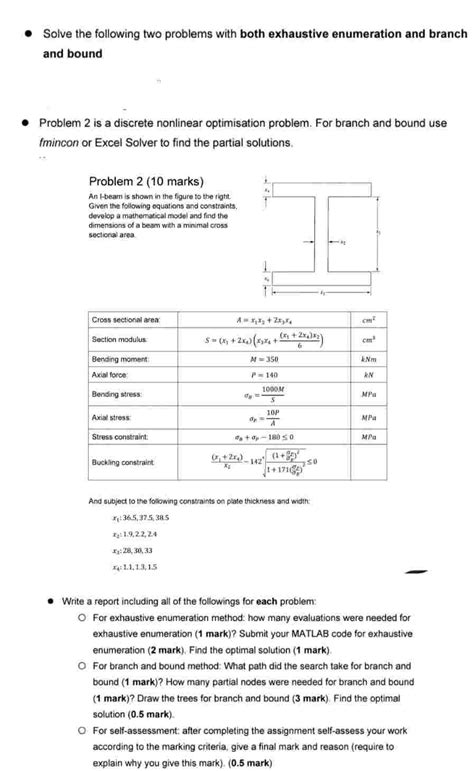 Solved Problem 2 Is ﻿a Discrete Nonlinear Optimisation