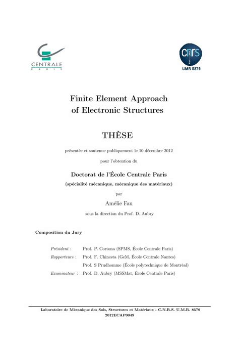 Pdf Finite Element Approach Of Electronic Structures Dokumen Tips