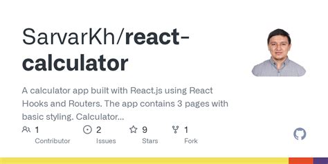 github sarvarkh react calculator a calculator app built with react js using react hooks and