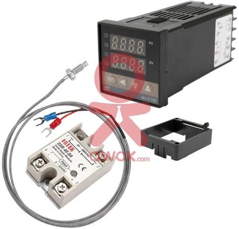 Dual Digital Pid Temperature Controller Thermostat Rex C100 Thermocouple Ssr 40da Solid Relay
