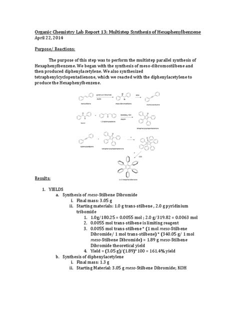 Ochem Lab 13 Scribd Pdf Chemical Synthesis Chemical Reactions