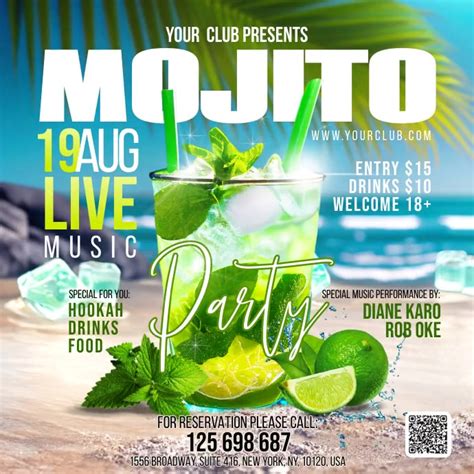 Cocktail Mojito Template Postermywall