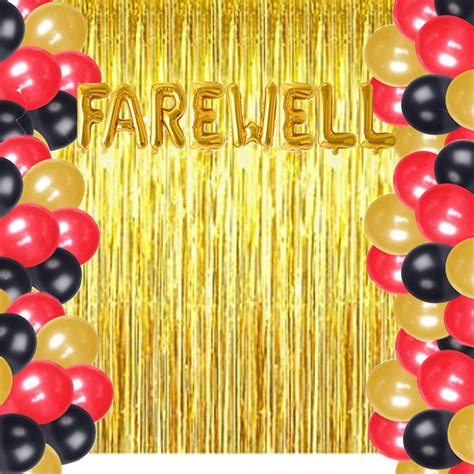 Rozi Decoration Gold Farewell Foil Balloons Gold Foil Curtain Party