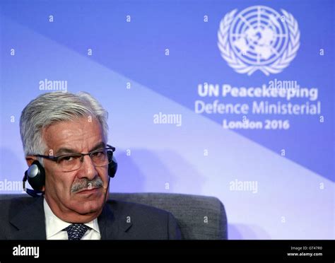Pakistan Minister Of Defence Muhammad Asif Khawaja Listens To Comments