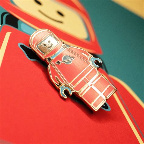 Lego Man Enamel Pin Red Etsy