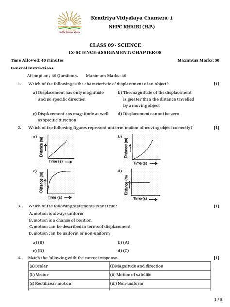 Ix Science Chapter 08 Assignment Pdf Acceleration Velocity