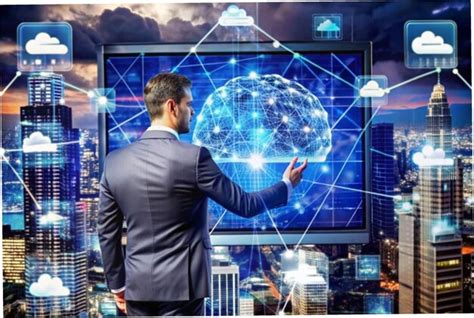 Business Man Or Engineer Utilizing Ai And Cloud Computing For Data