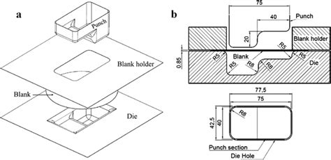 Dimensions Of The Tools A The Deep Drawing Die Assembly B Die