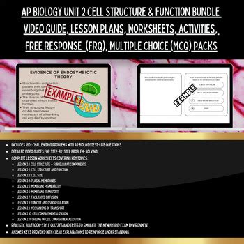 AP Biology Curriculum UNIT Cell Structure Function REVIEW BUNDLE Question