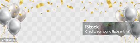 은색 풍선 색종이 조각 깃발 통하고 있는 백색 배경 벡터 일러스트 레이 션 축하 템플릿 겨울에 대한 스톡 벡터 아트 및 기타 이미지 Istock