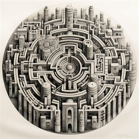 Premium Ai Image An Intricate Labyrinthlike Design With Concentric Circles And Intricate Pathways