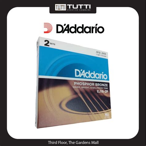Daddario Ej16 2p Phosphor Bronze Acoustic Guitar Strings Light 11 53 Gauge 2 Pack Tutti
