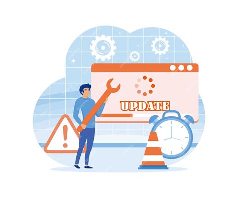 Premium Vector System Update Tiny Programmers Upgrading Operating